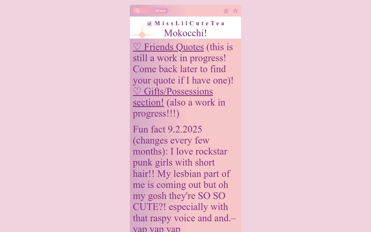 Moko's 2nd carrd page!